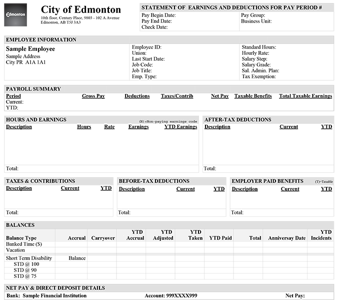 Your Pay Advice Explained | City of Edmonton